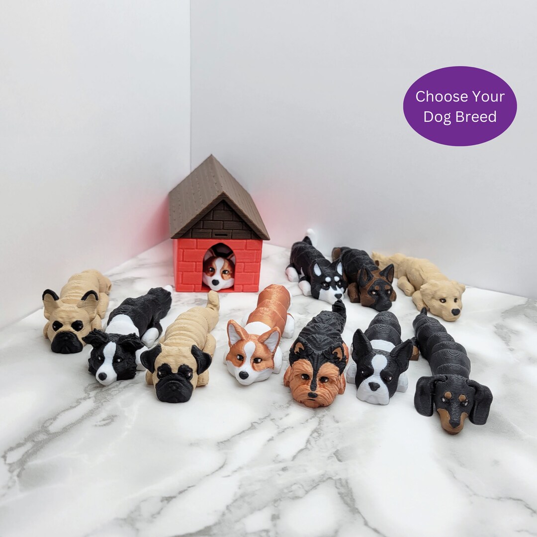 Dog Flexi Toy, Flexible Dog Keychain, Articulated Dog Fidget, Custom ...