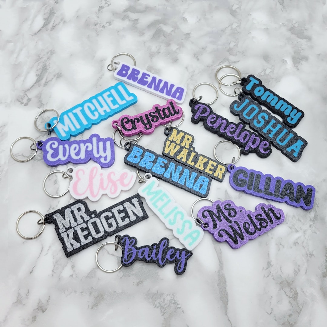 Personalized Name Keychain, Custom Name Key Ring, Teacher Gift ...