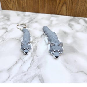 Articulating Wolf Fidget Toy, Wolf Keychain, Articulated Wolf Figurine, Wolf Sculpture Toy, Cute ...