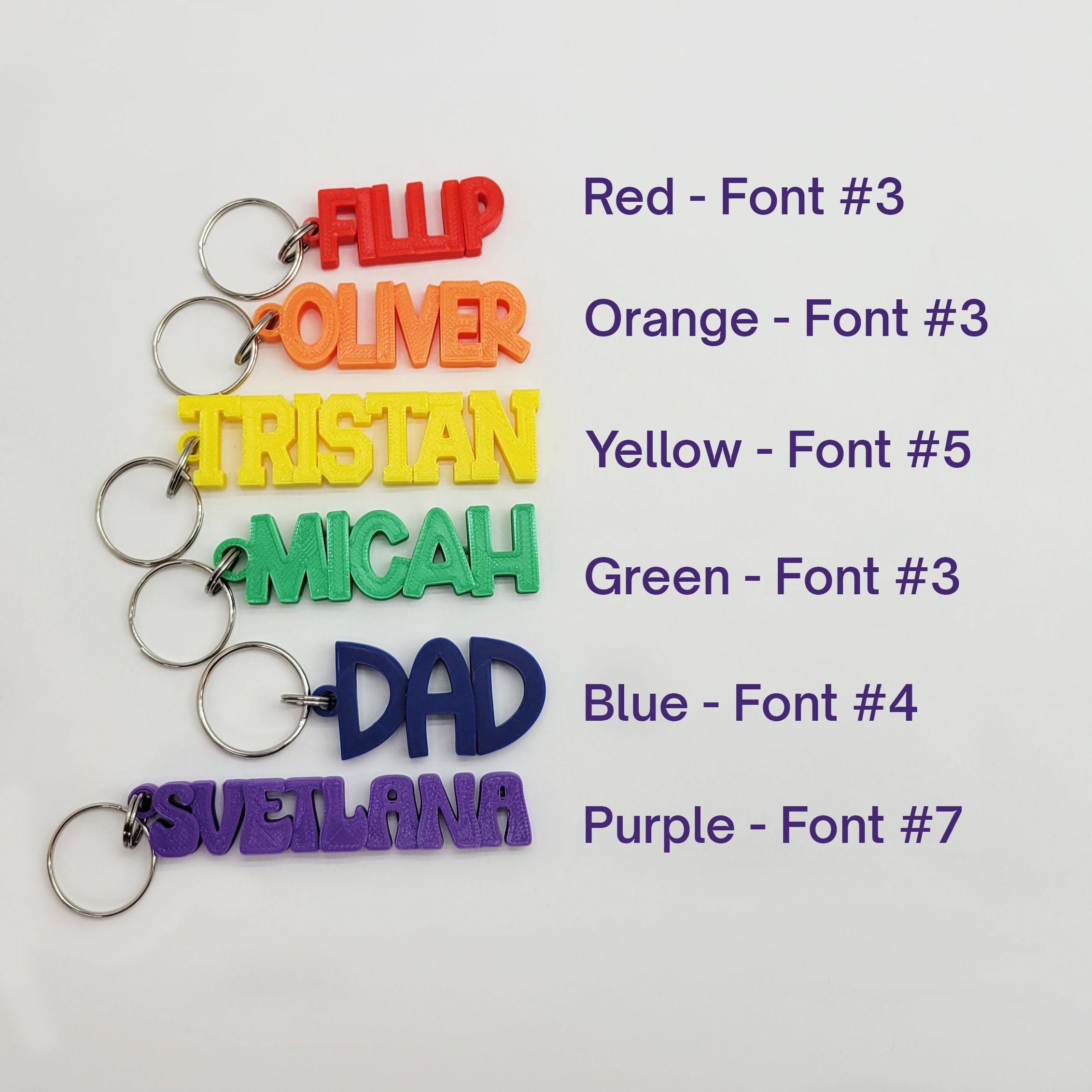 Name Keychain Personalized Key Ring 3d Printed Custom Name - Etsy Canada