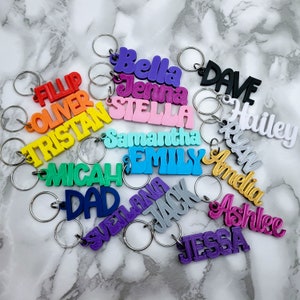 Name Keychain - Personalized Key Ring - 3d Printed Custom Name Charm ...