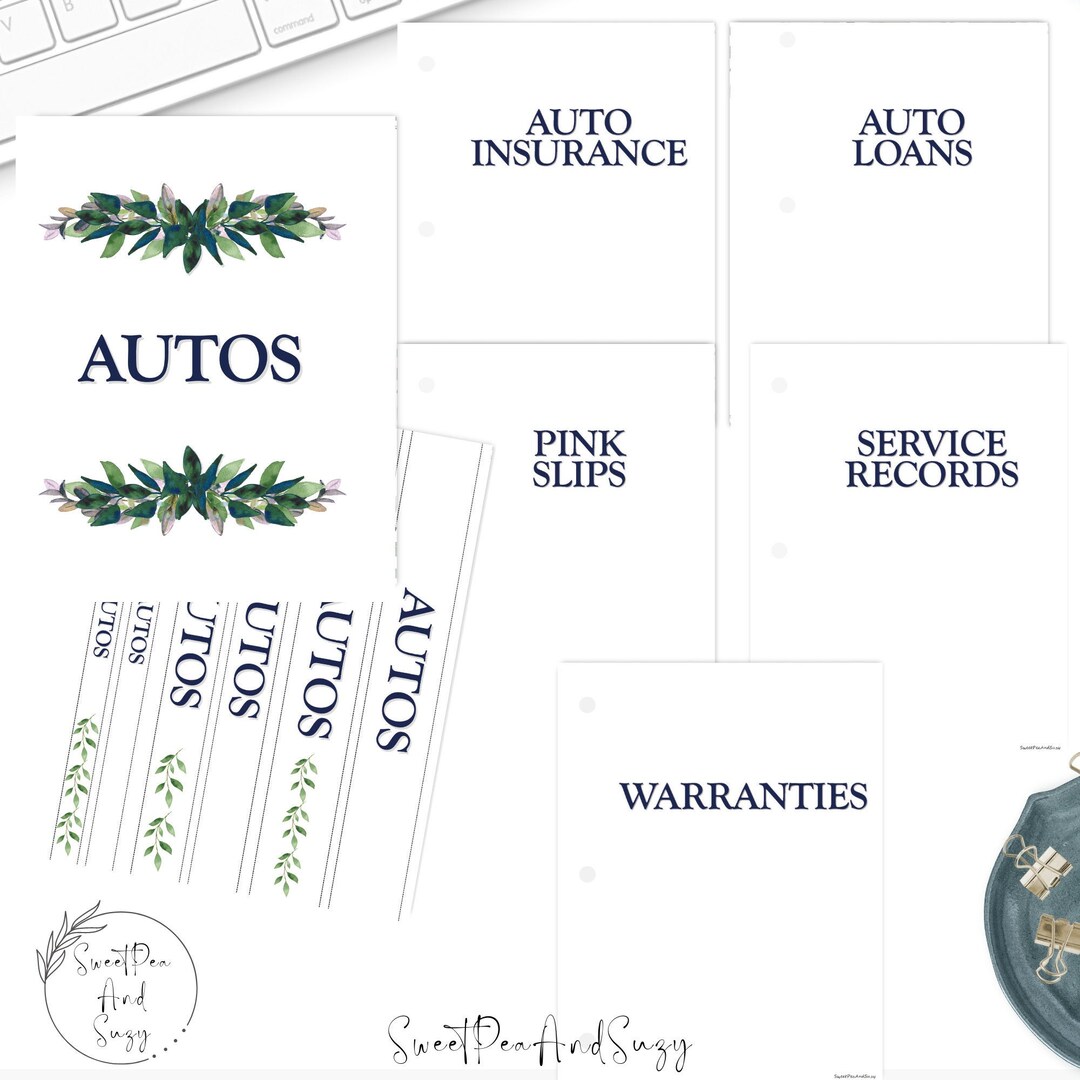 Organize Your EXISTING Auto & Vehicle Documents, Organization Cover ...