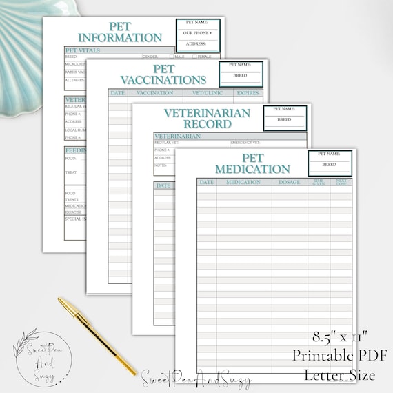 Pet Info Bundle Pet Care Pet Sitter House Sitter - Etsy Canada
