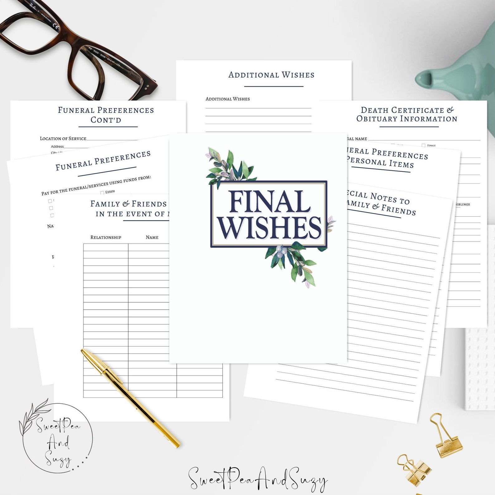 Final Wishes, Printable End of Life Planner, Let Your Family Know Your ...