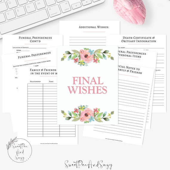 Final Wishes Printable End of Life Planner to Fill in Your - Etsy