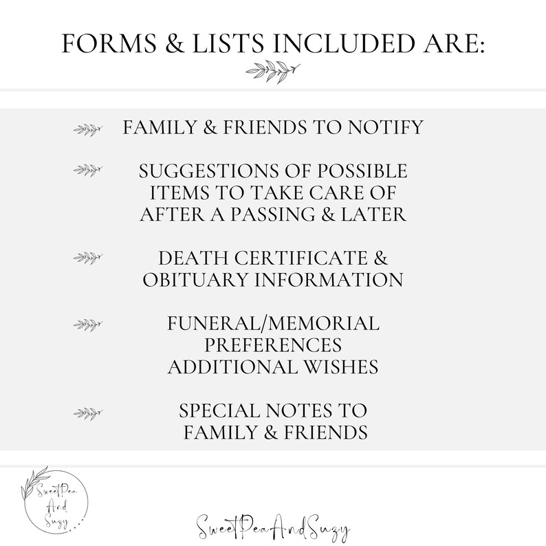 Final Wishes, Printable End of Life Planner, Let Your Family Know Your ...