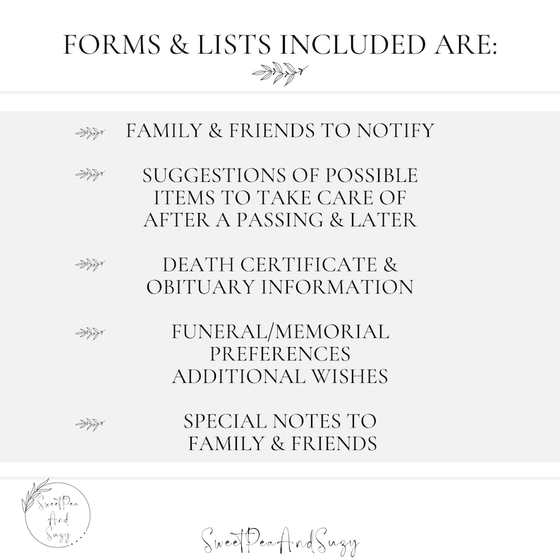 Final Wishes, Printable End of Life Planner to Fill in Your Funeral or ...