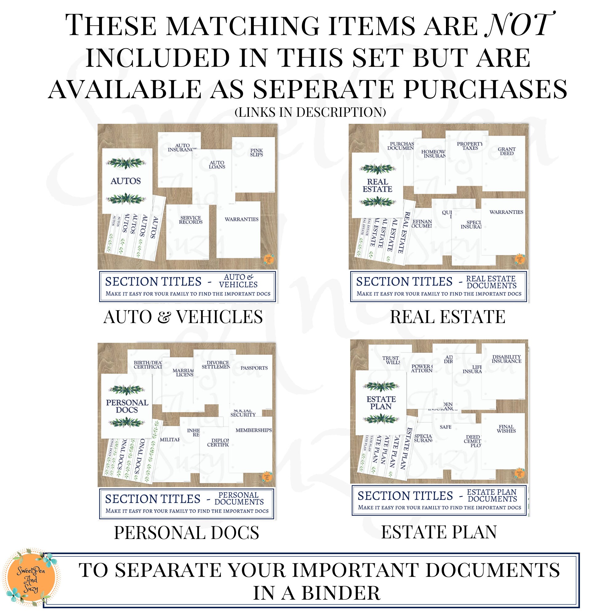 Organize Your EXISTING Estate Plan Documents Cover and Spine - Etsy