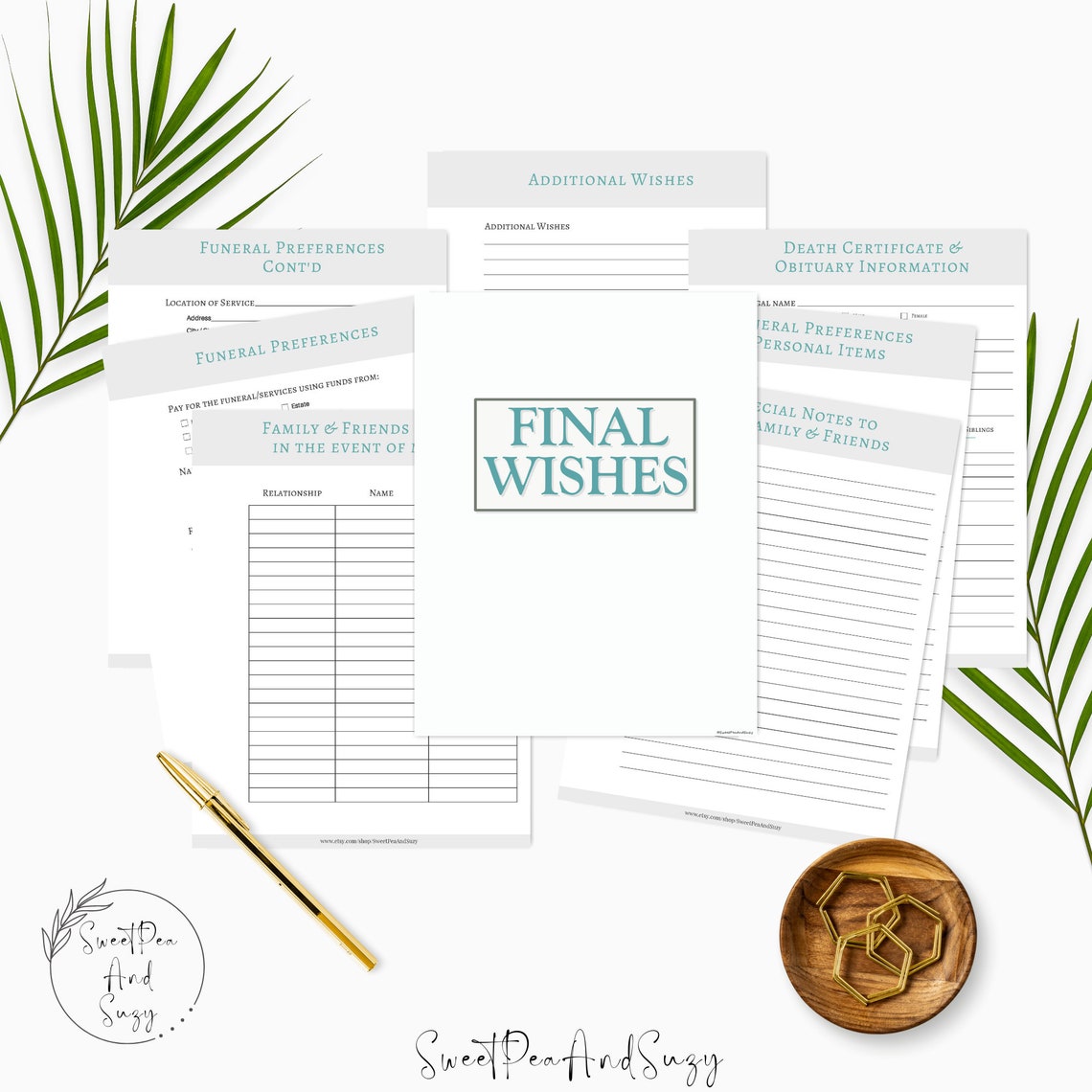 Final Wishes, Printable End of Life Planner, Let Your Family Know Your ...