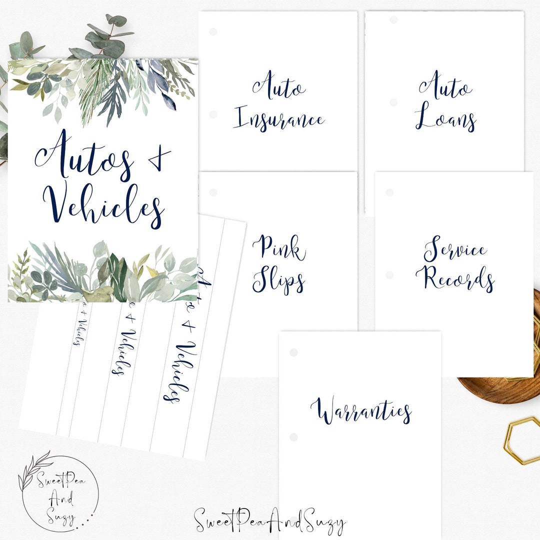 Organize Your EXISTING Auto & Vehicle Documents, Organization Cover ...