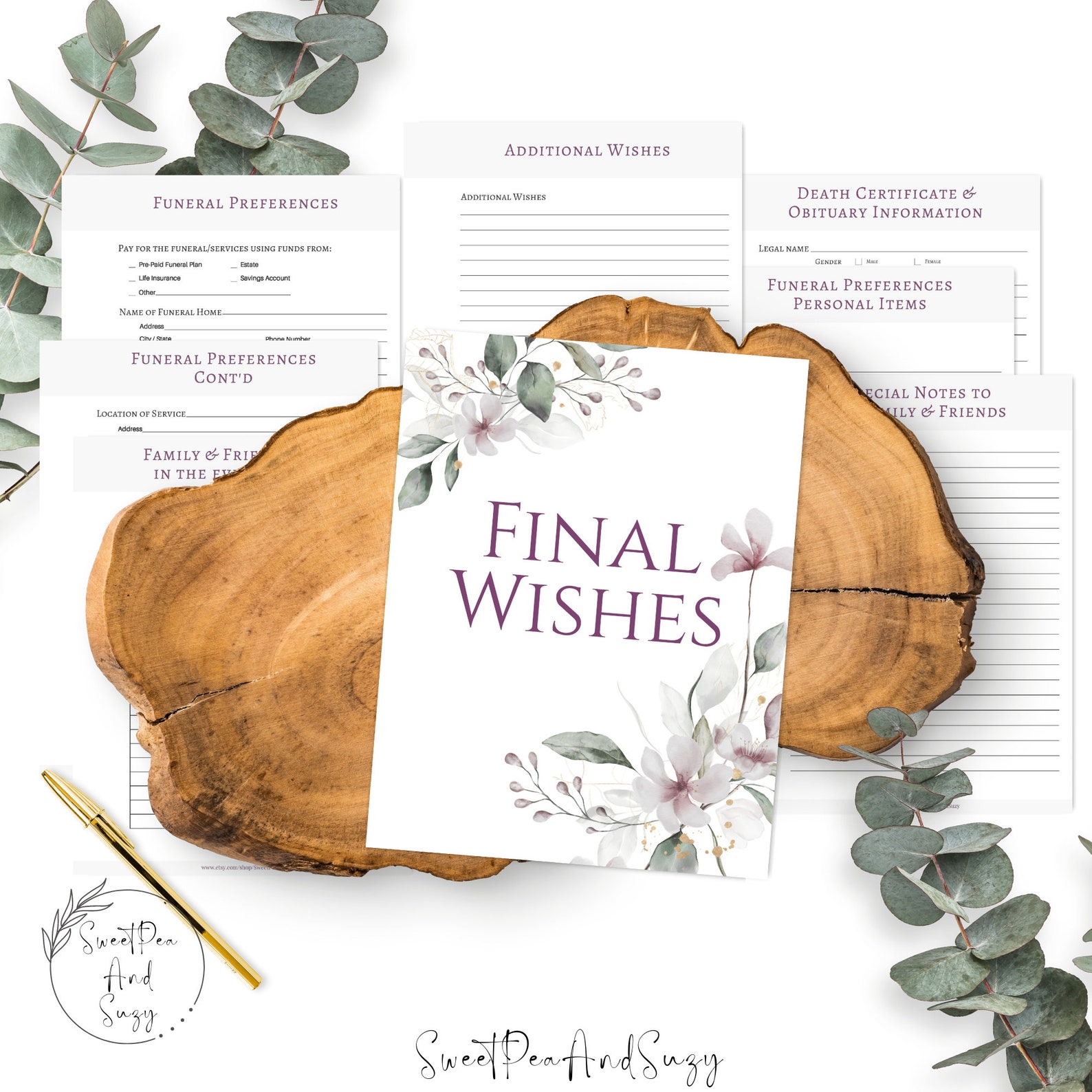 Final Wishes, Printable End of Life Planner, Let Your Family Know Your ...