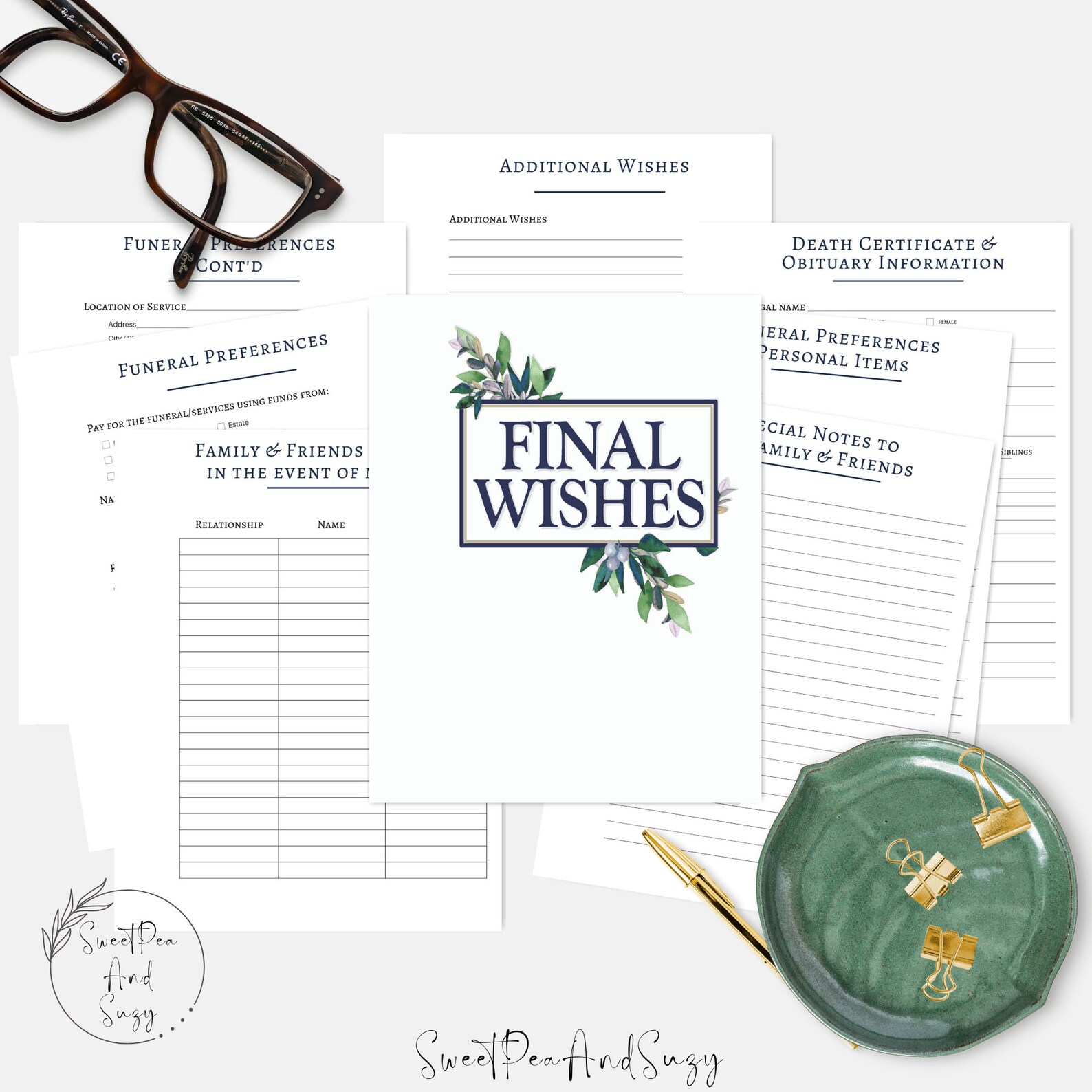 Final Wishes, Printable End of Life Planner, Let Your Family Know Your ...