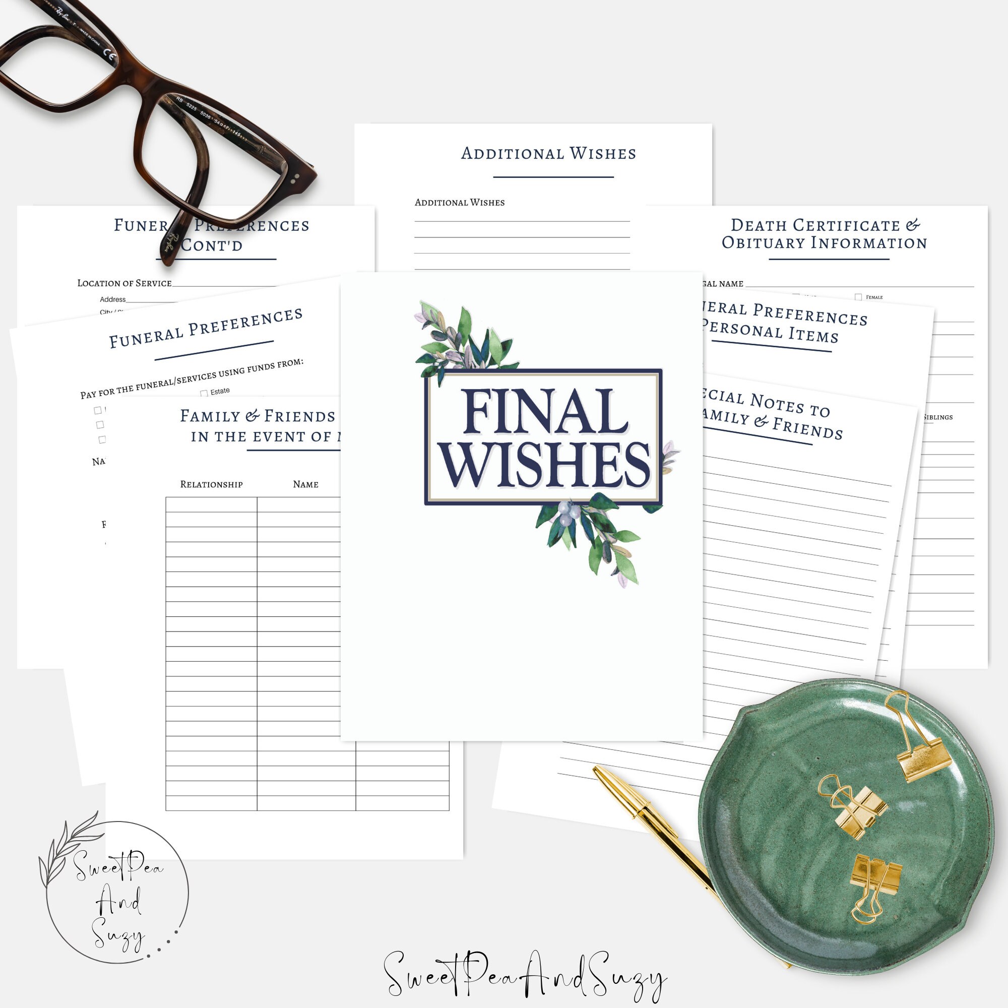 Final Wishes, Printable End of Life Planner, Let Your Family Know Your ...