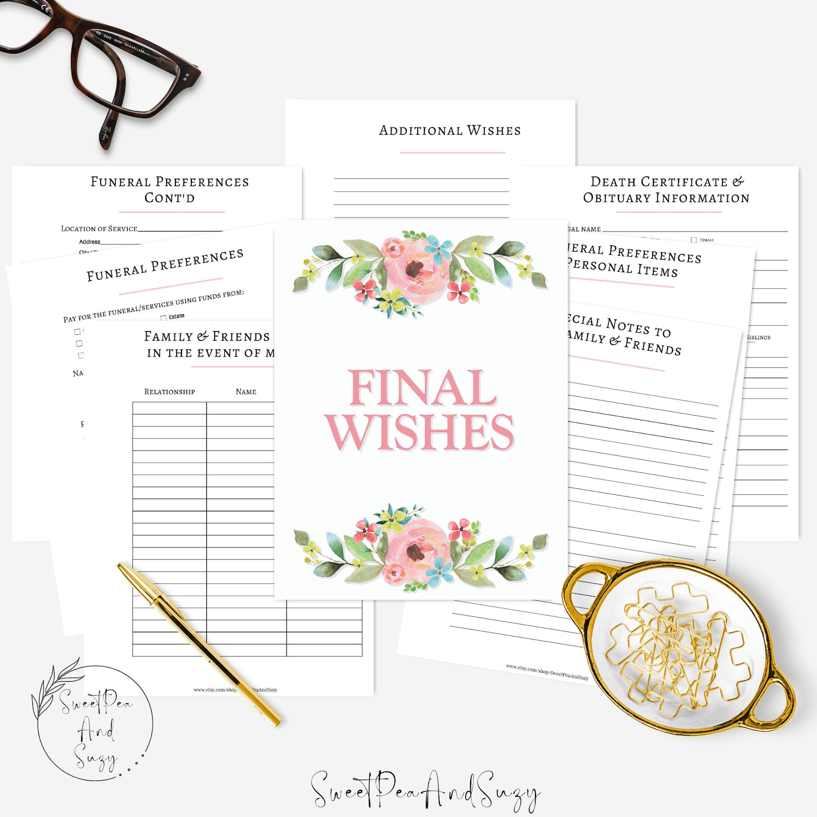 Final Wishes, Printable End of Life Planner to Fill in Your Funeral or ...