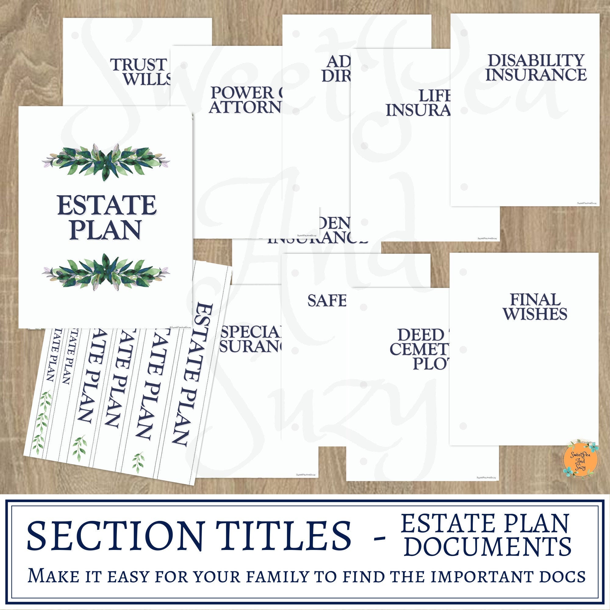 Organize Your EXISTING Estate Plan Documents Cover and Spine - Etsy