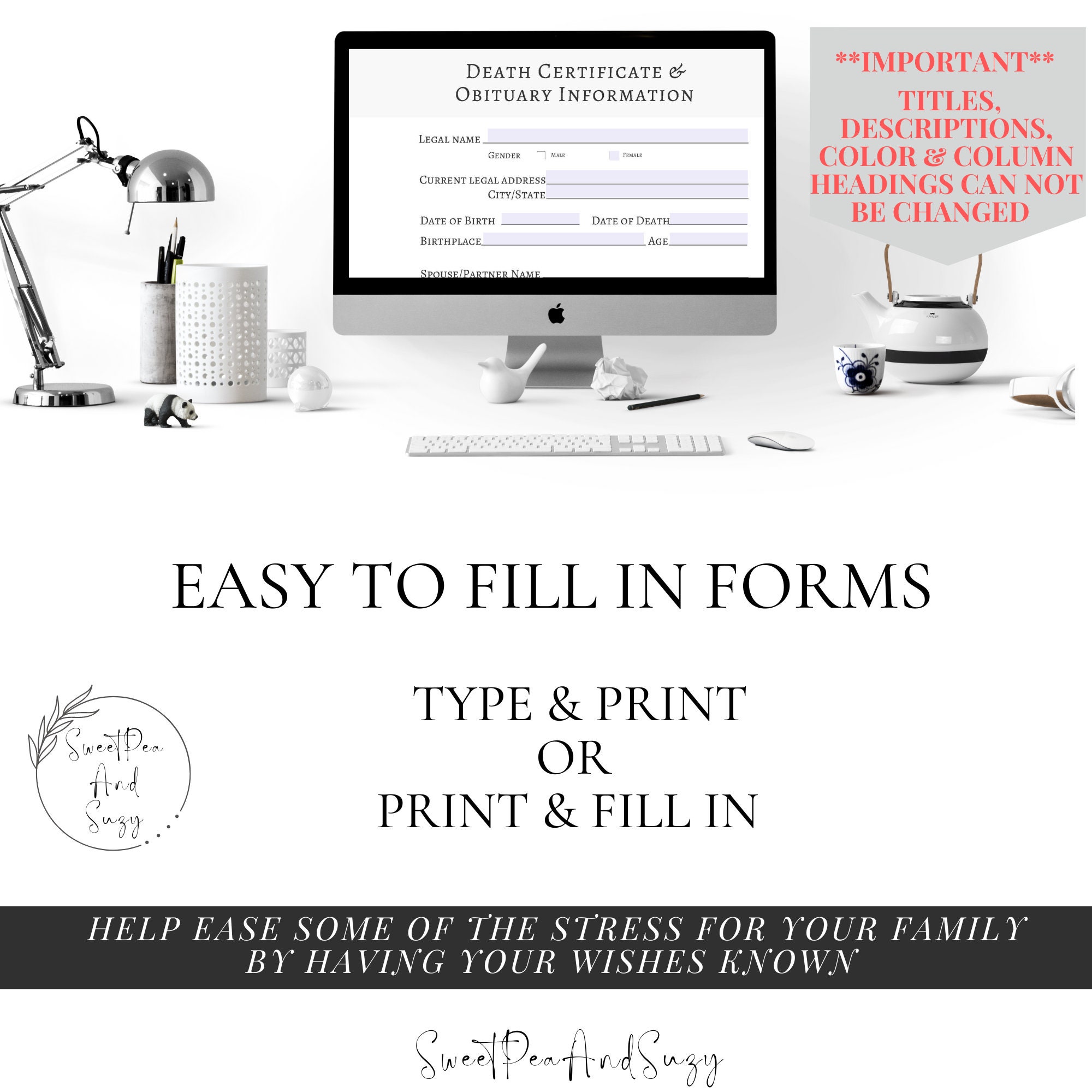 Final Wishes, Printable End of Life Planner, Let Your Family Know Your ...