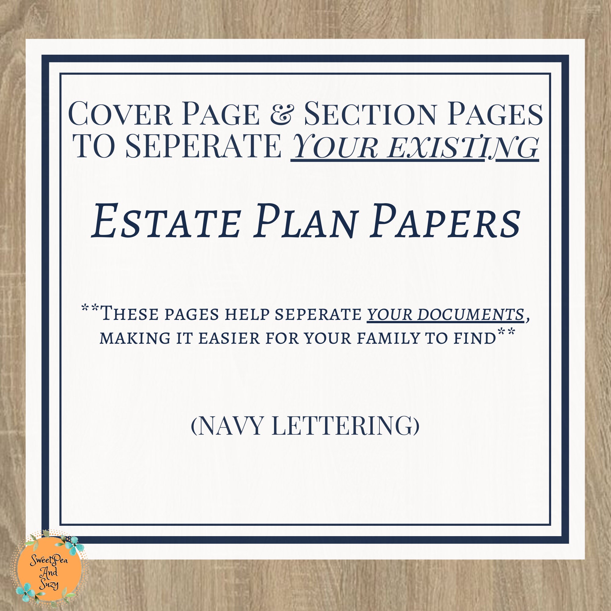 Organize Your EXISTING Estate Plan Documents Cover and Spine - Etsy