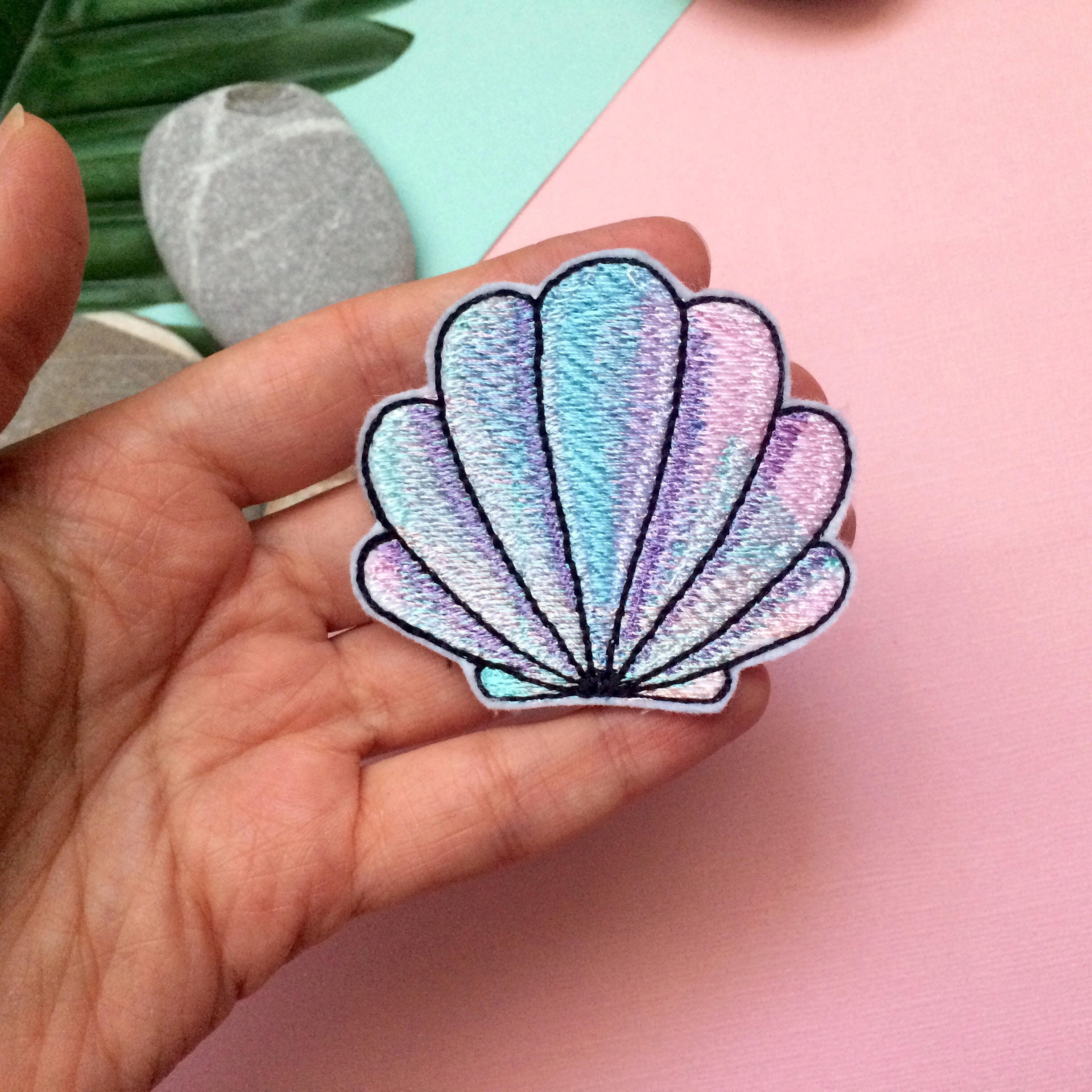 Seashell Sea Mermaid Shell Embroidered Patch Iron On Sew On | Etsy