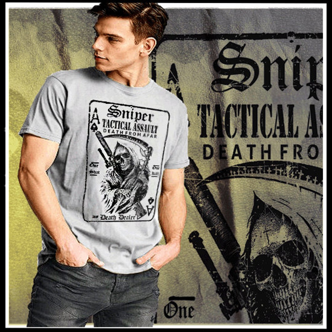 Military Sniper T-shirt Marksman SWAT Iraq Afghanistan Combat Veteran ...