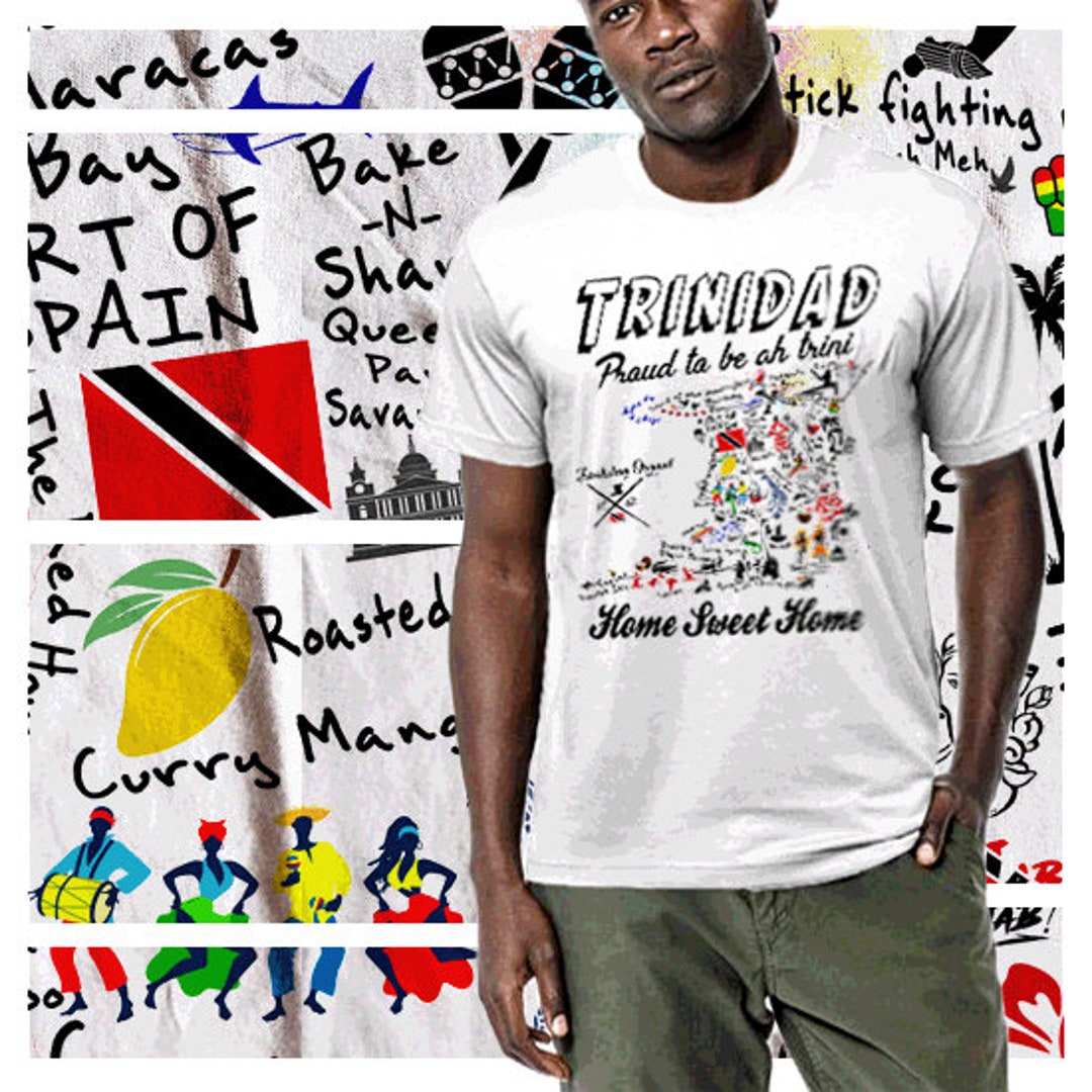 Trinidad Map T-shirt Proud Trini Caribbean Paradise Trinidadian Flag ...