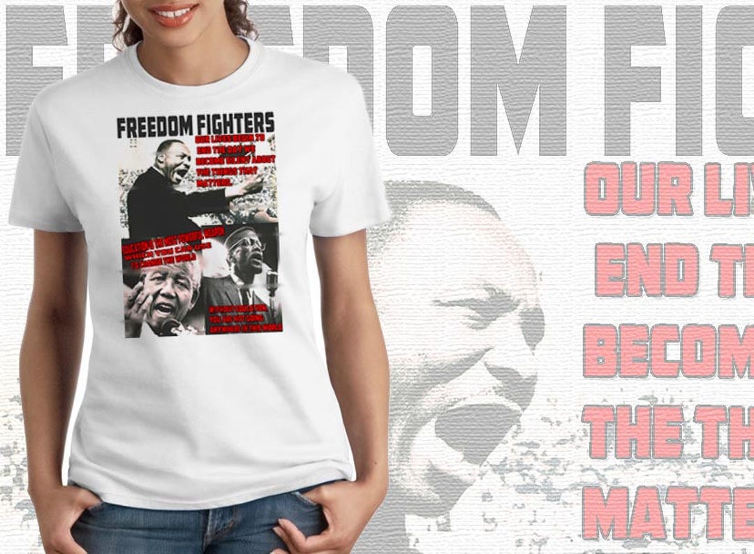 Freedom Fighter T-shirt Black History Month Collage Women Cotton Tee - Etsy