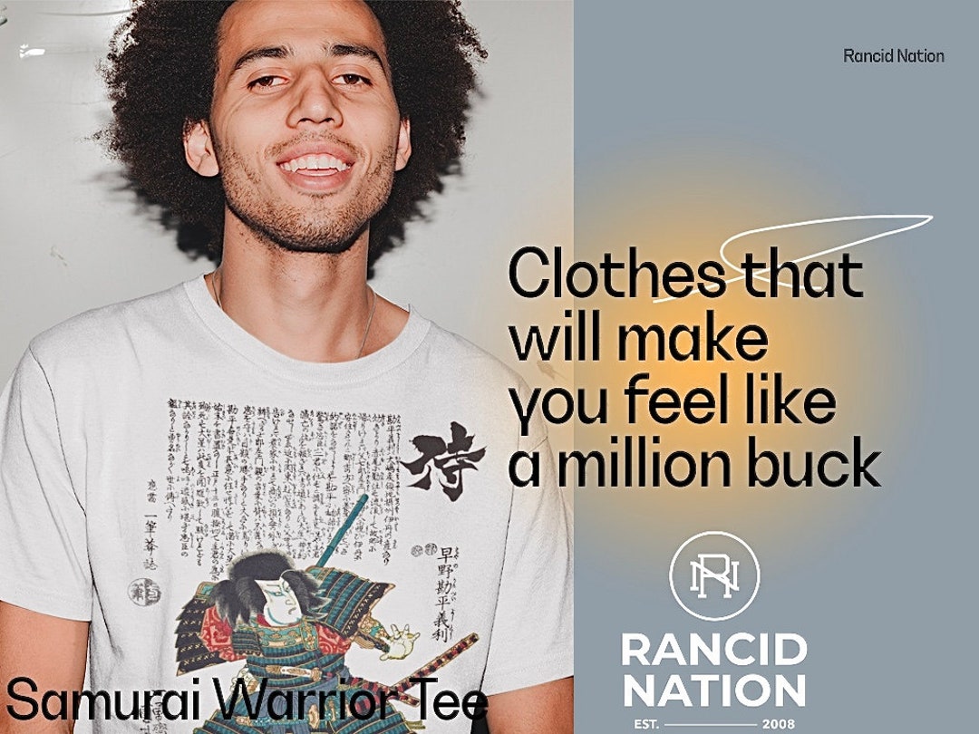 Samurai T-shirt Japanese Warrior With Katana and Colorful Kimono Japan ...