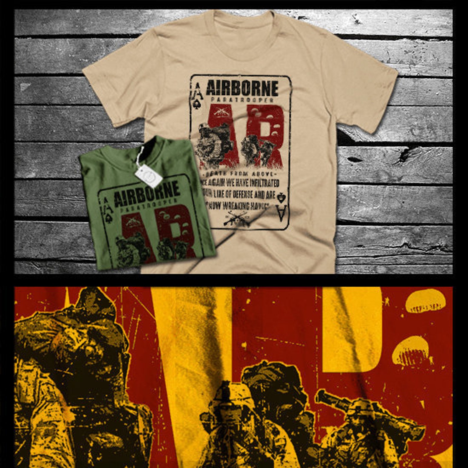 Airborne Paratrooper T-shirt Army Commando Air Assault Combat - Etsy