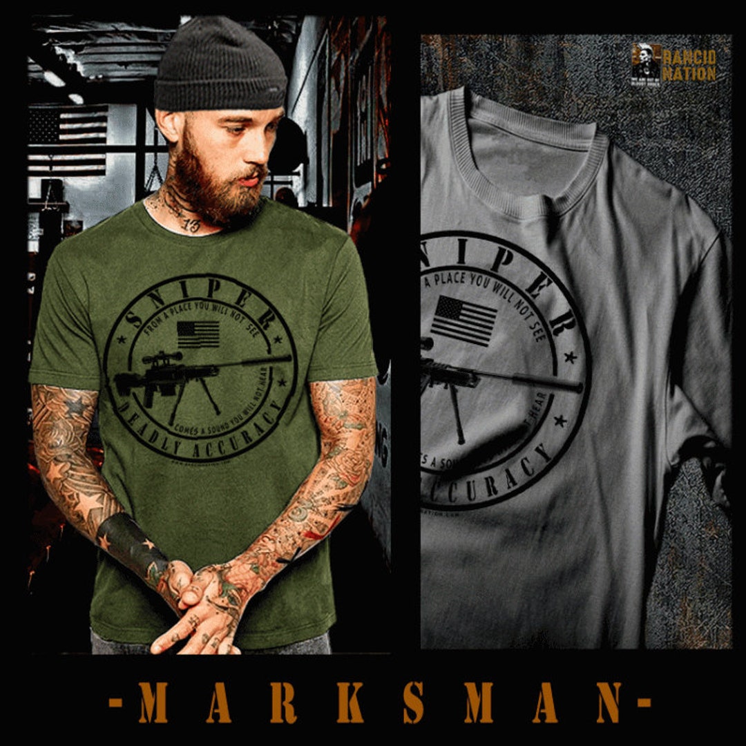 Sniper T-shirt Military Marksman Scout Sharpshooter Combat Tactics ...