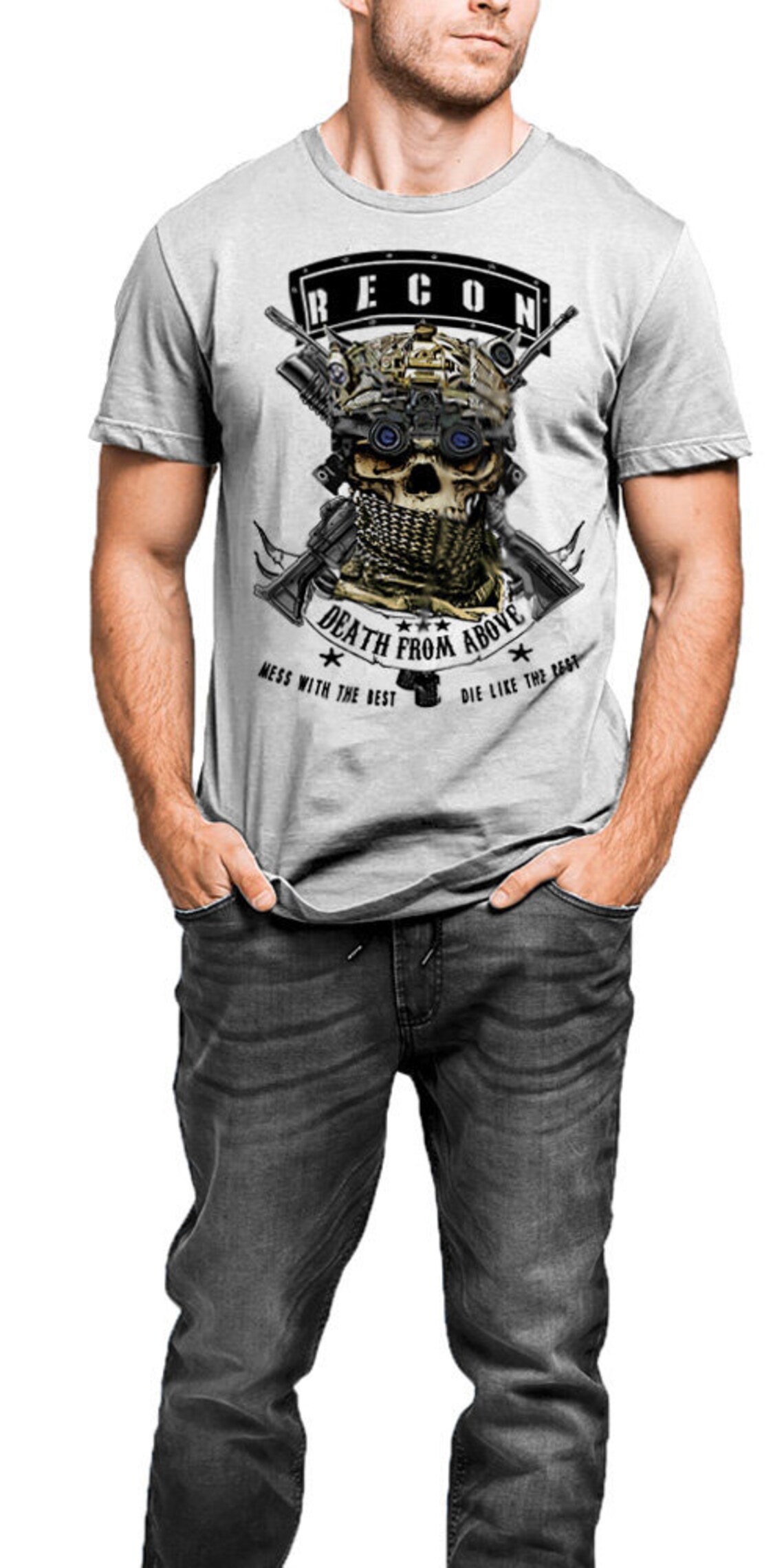 RECON T-shirt Army Recon Calvary Scout Airborne Paratrooper Tactical ...