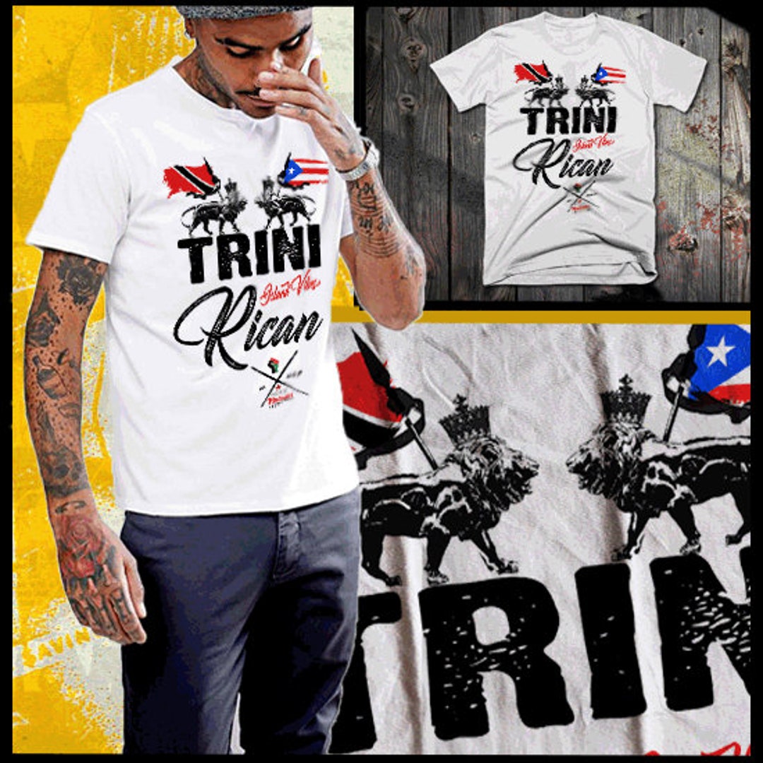 Trini-rican T-shirt Afro Boricua Lion Afro Latino Trinidadian Puerto ...