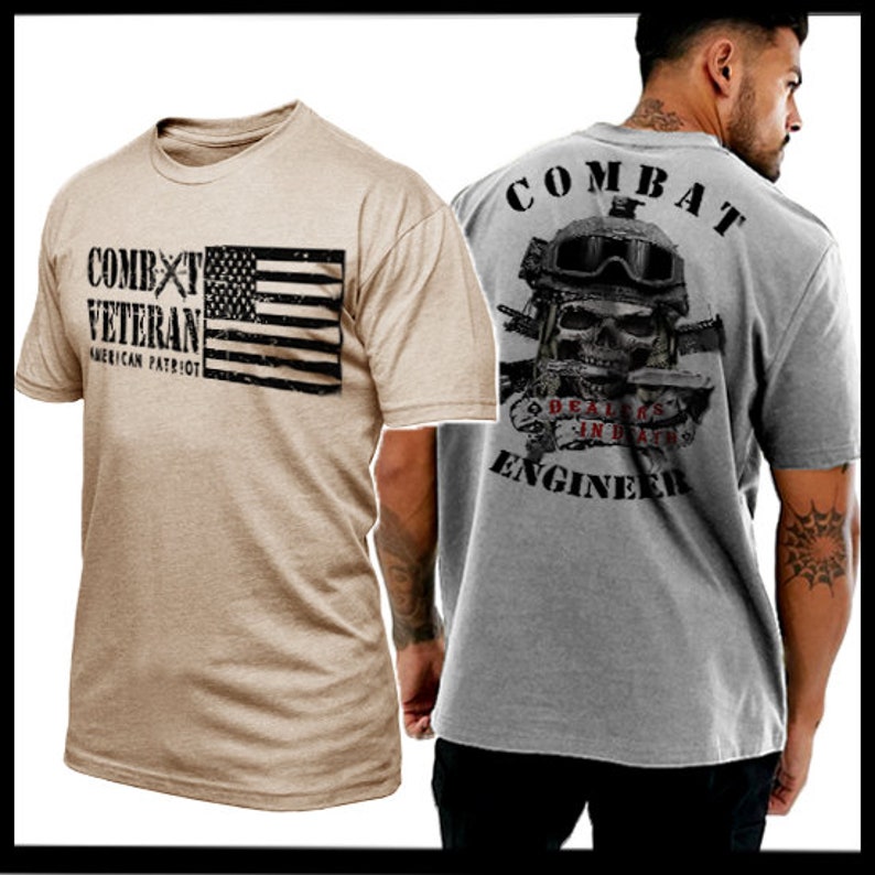 Combat Engineer Sapper Military Veteran US Flag T-shirt - Etsy