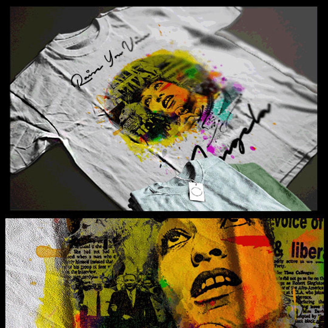 Angela Davis T-shirt Black History Month Abstract Art Legend Colorful ...