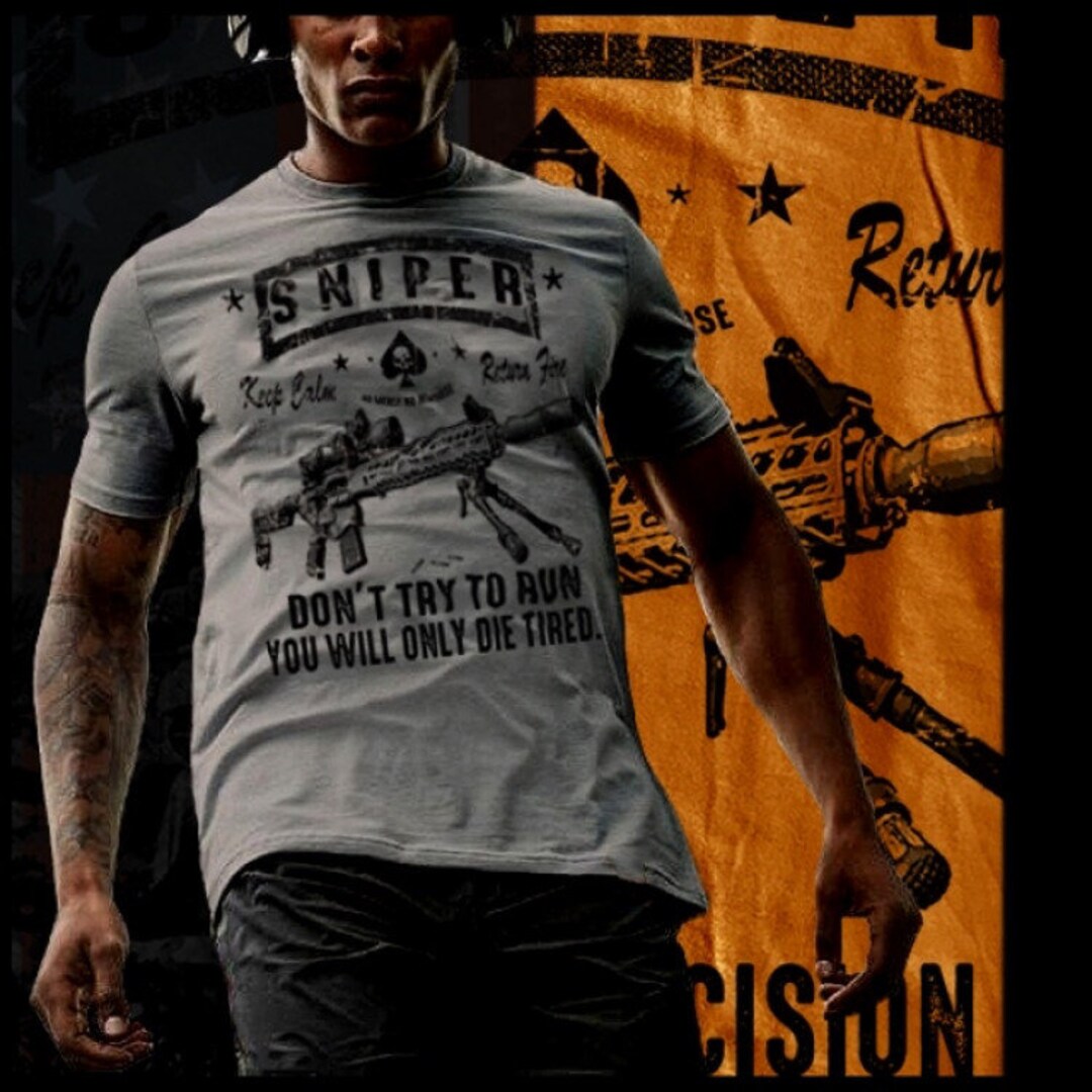 Sniper T-shirt Military Marksman Scout Sharpshooter Combat Tactics ...