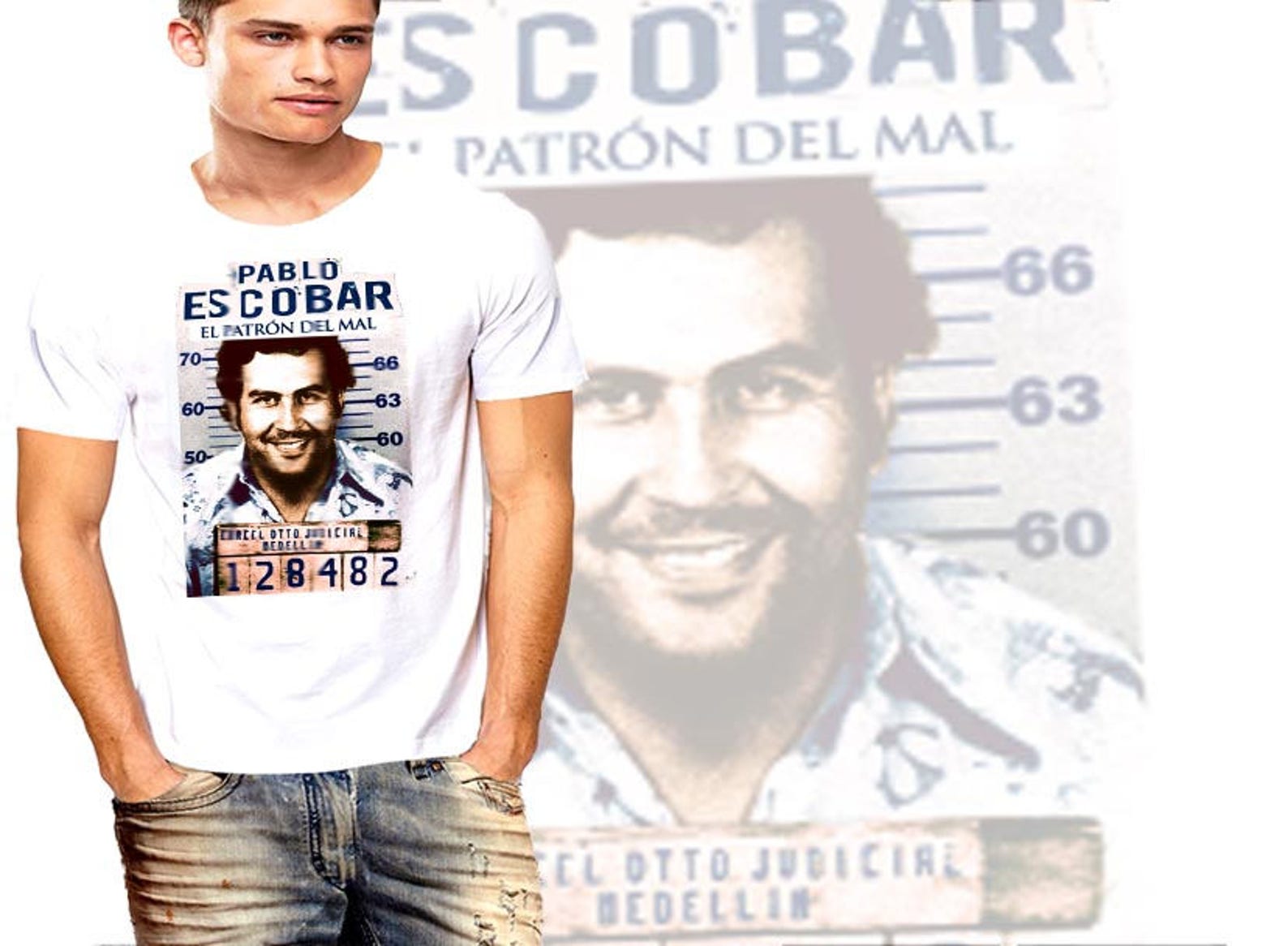 Pablo Escobar Mugshot T-shirt Medellin Cartel Druglord Plata O | Etsy