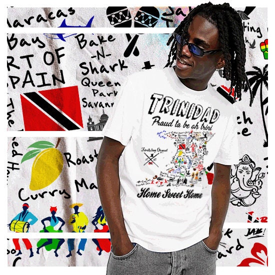Trinidad Map T-shirt Proud Trini Caribbean Paradise Trinidadian Flag ...