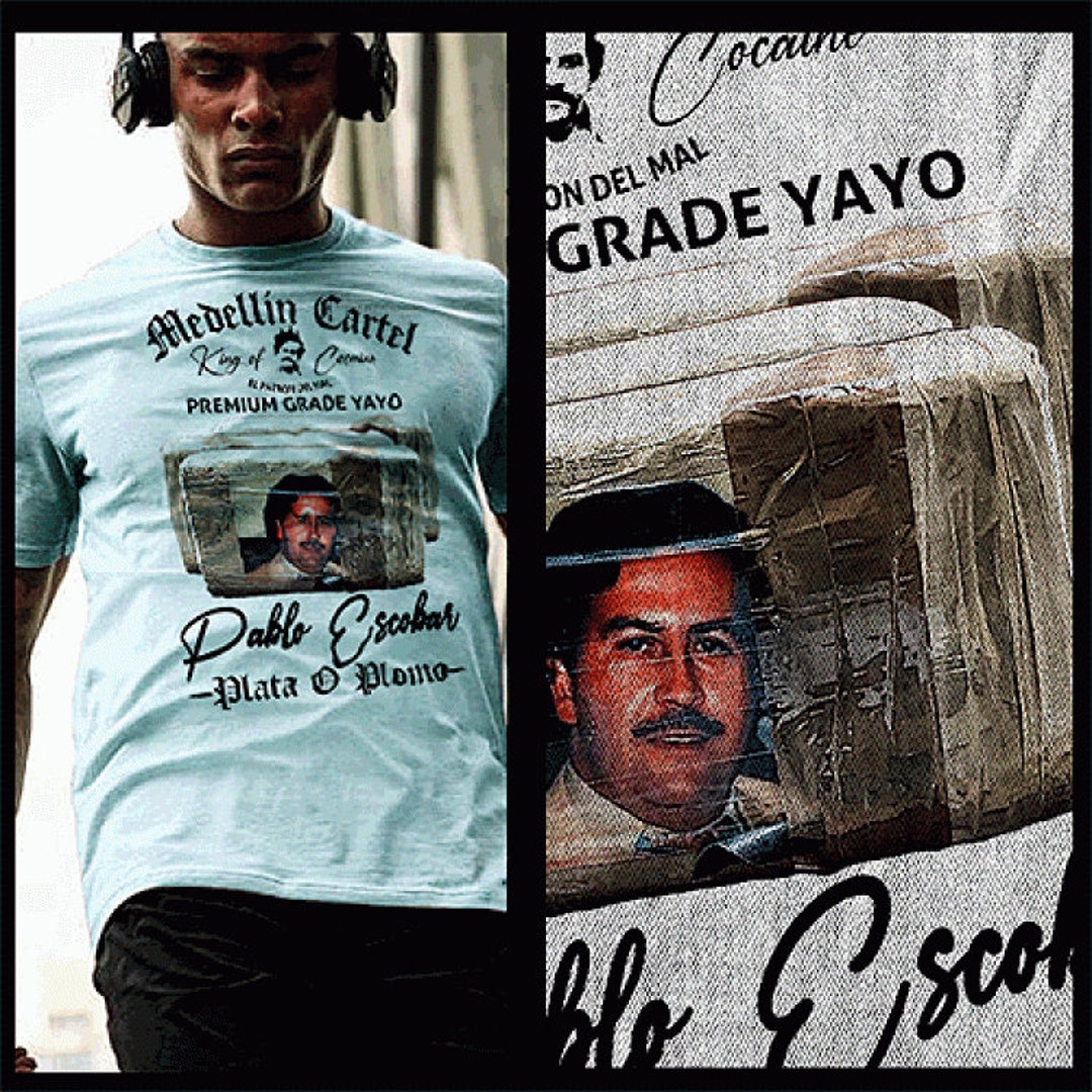 Pablo Escobar T-shirt Medellin Cartel Kingpin Gangster Narcos Premium ...