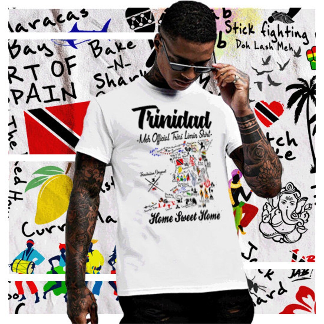 Trinidad Map T-shirt Proud Trini Caribbean Paradise Trinidadian Flag ...
