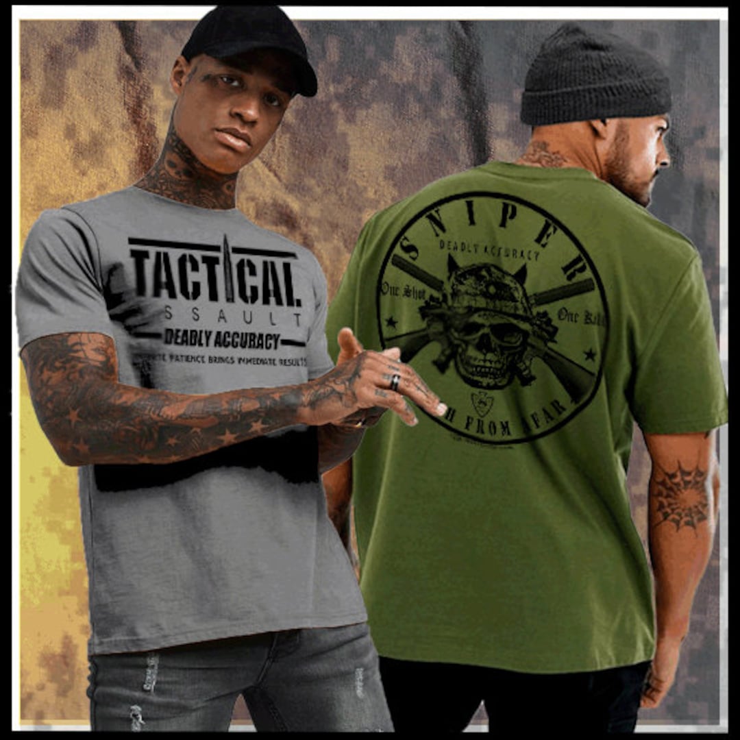 Military Sniper T-shirt Marksman SWAT Iraq Afghanistan Combat Veteran ...