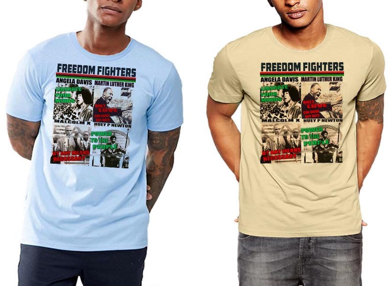 Freedom Fighters T-shirt Huey P Newton Angela Davis Malcolm X Martin ...