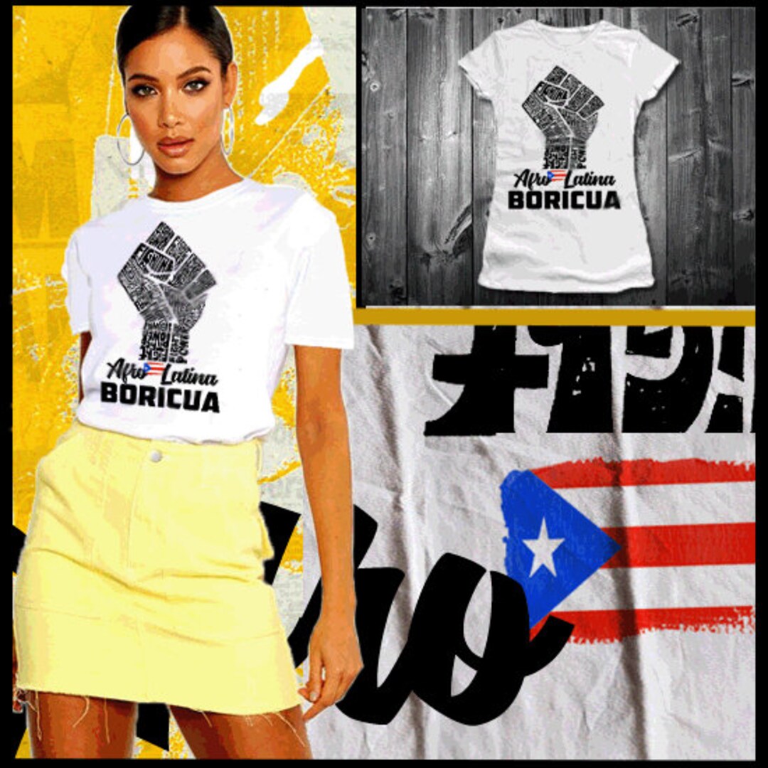 Afro Latina T-shirt Puerto Rican Afro Boricua Afro Borinquen Taino ...