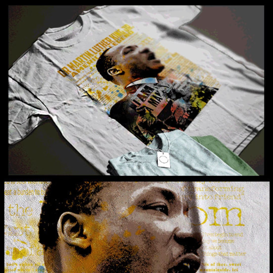 Martin Luther King White T-shirt Black History Month Abstract Art ...