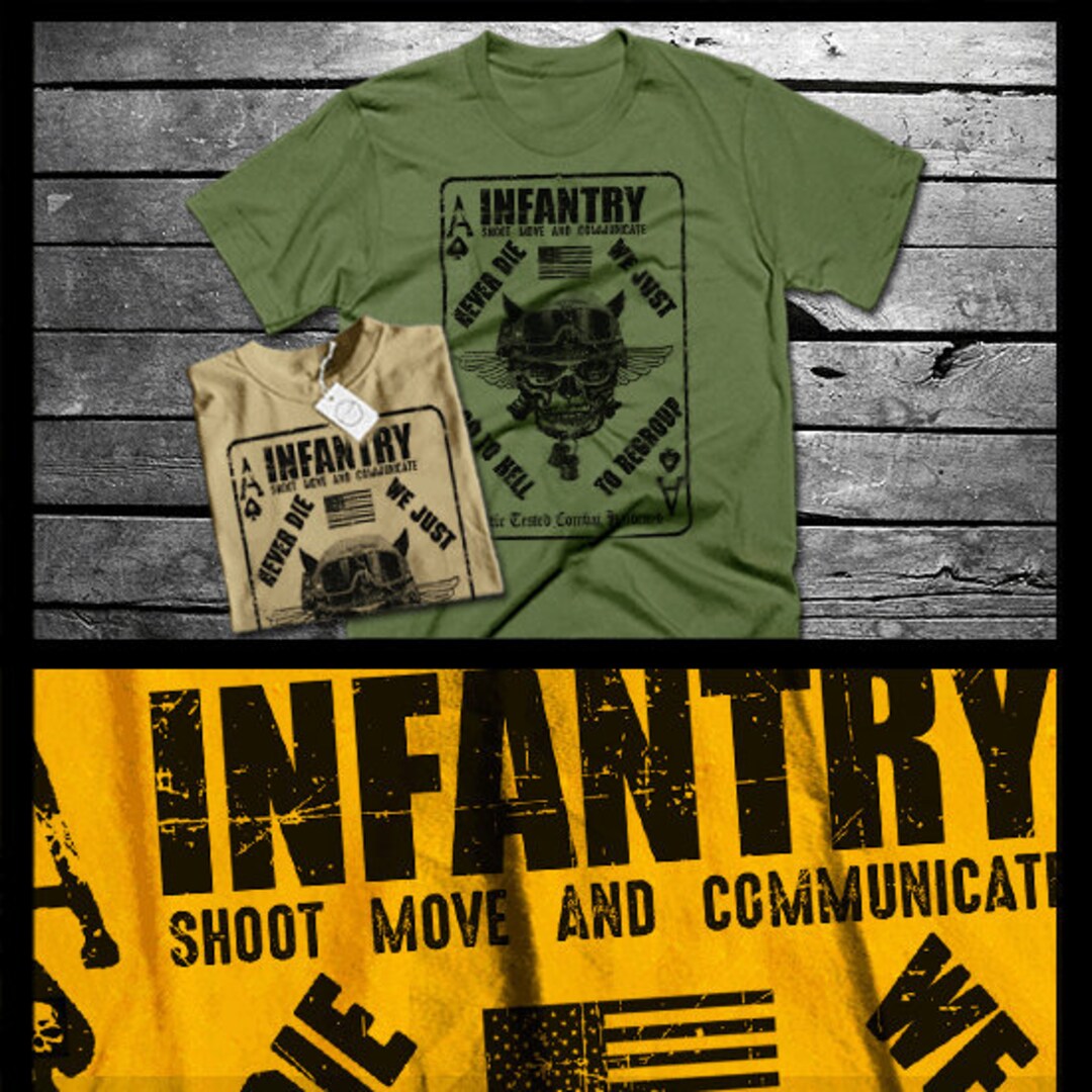 Army Infantryman T-shirt Commando Marine Grunt Combat Arms Machine ...
