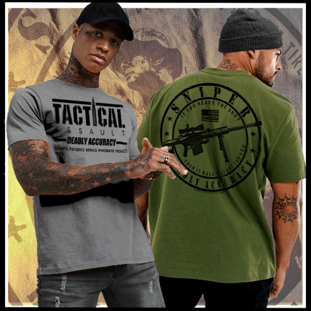 Military Sniper T-shirt Marksman SWAT Iraq Afghanistan Combat Veteran ...