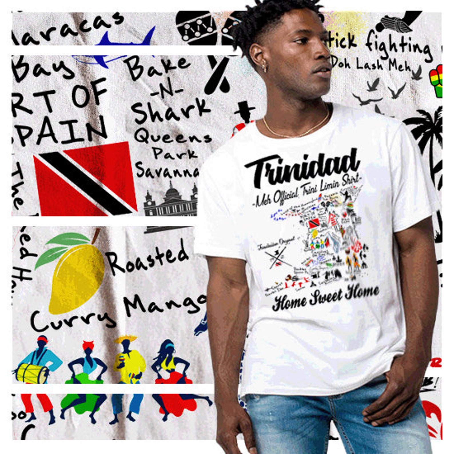 Trinidad Map T-shirt Proud Trini Caribbean Paradise | Etsy