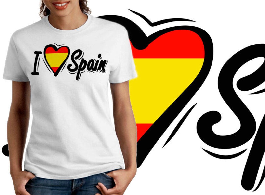Spain T-shirt I Love Espana Women Cotton Tee - Etsy