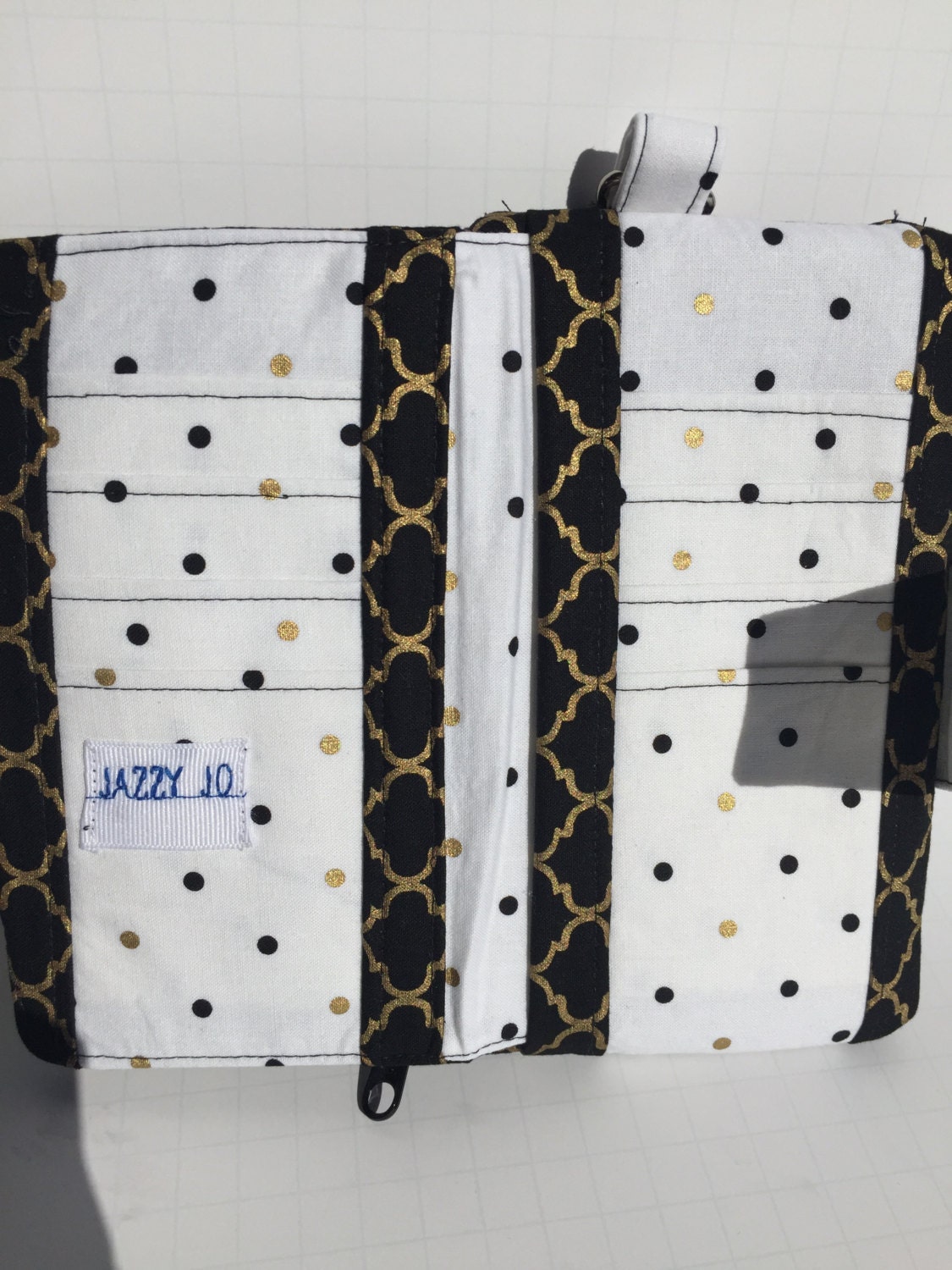 Handmade Black , Gold, and White Pearl Wallet Clutch, Women's Wallet ...