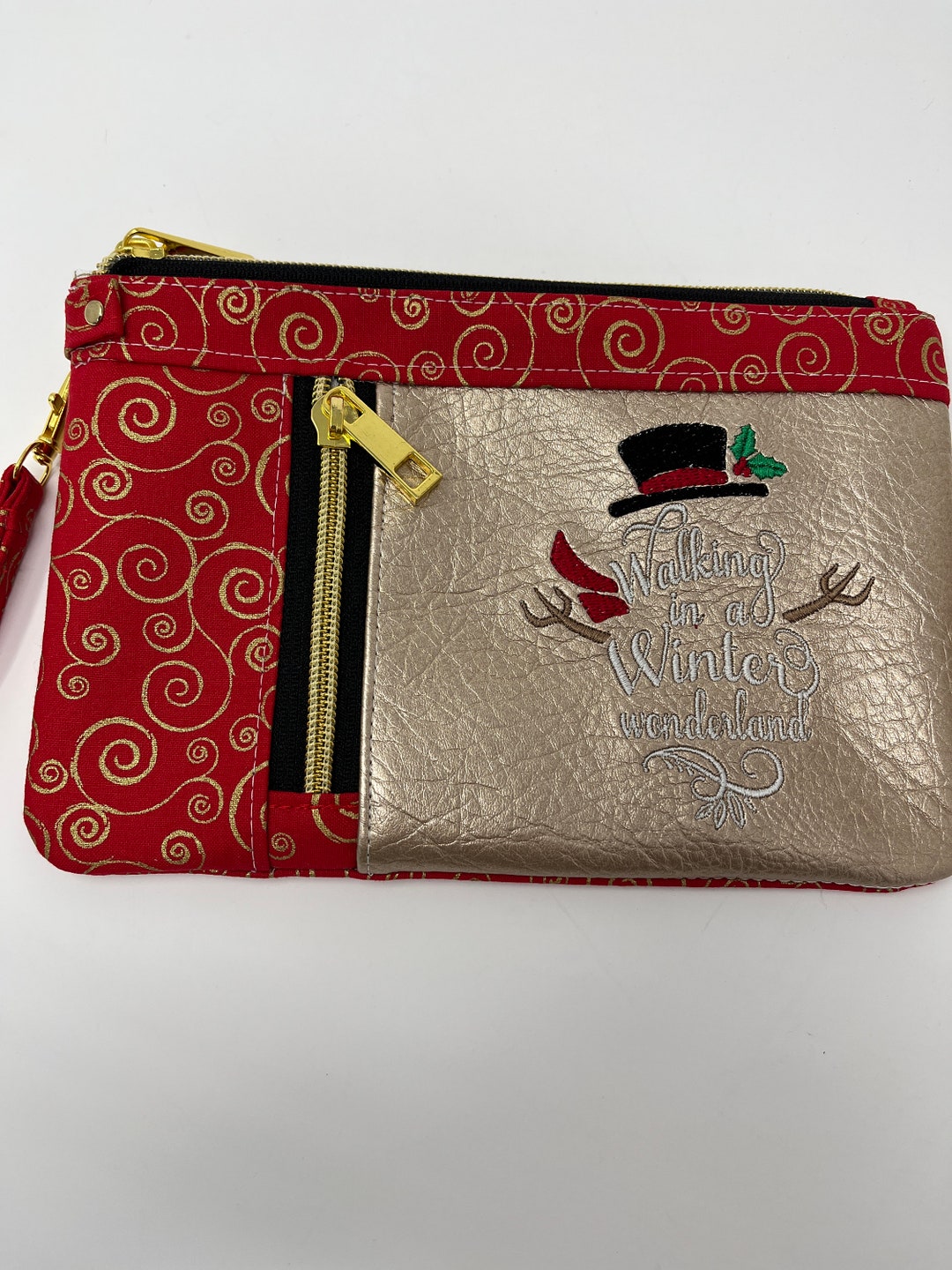 Walking in a Winter Wonderland, Christmas, Zippered Clutch/wristlet ...