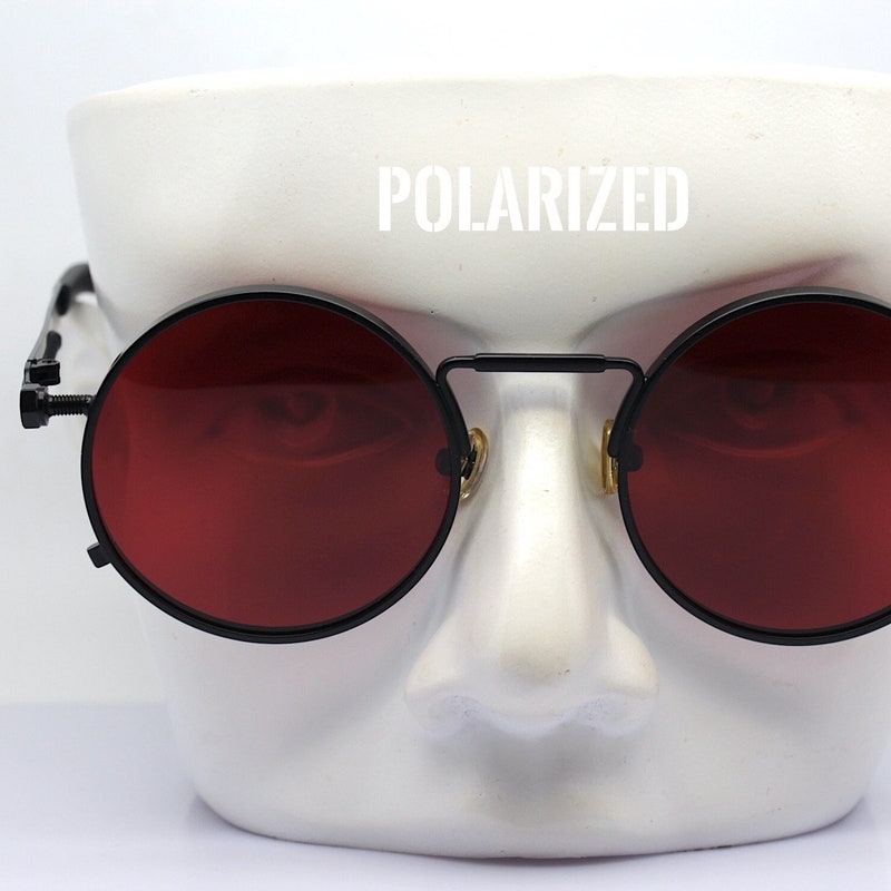 Dark Red Lens Glasses - Etsy UK
