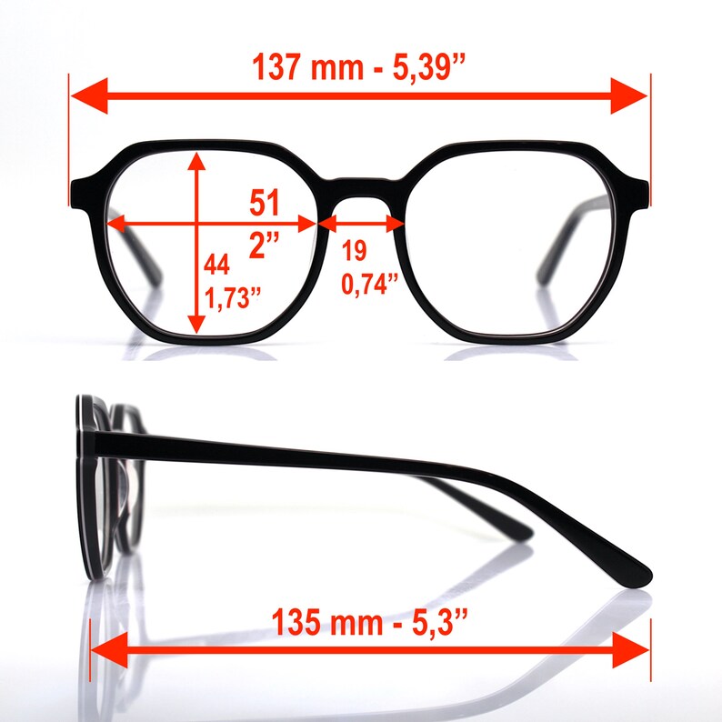 Optical Frame Square Octagonal Geometric Prescription Eyewear Man Woman ...