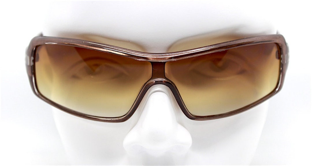 BORCA ITALY Wrap Mask Rectangular Y2k Sunglasses Woman Man Transparent ...